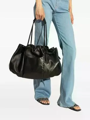 Emporio Armani Pleated Leather Tote Bag