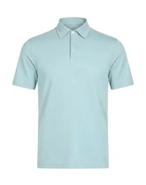 Fedeli Polo Shirt Size Cotton, Elastane - Sky Blue