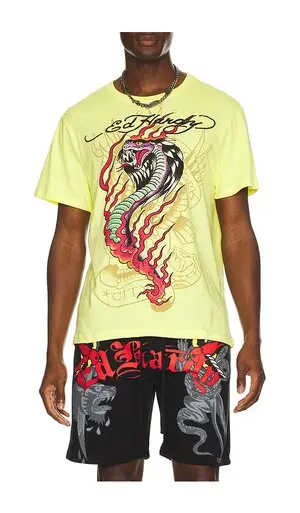 Ed Hardy Cobra Flame Rhinestone Tee