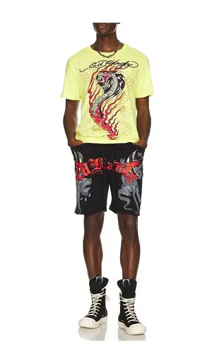 Ed Hardy Cobra Flame Rhinestone Tee