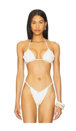 CAPITTANA Rose Bikini Top - White