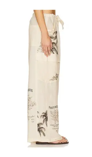 Agua Bendita Alice Ete Printed Linen Wide Leg Pants