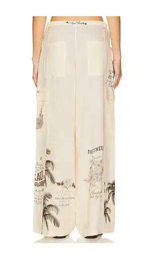 Agua Bendita Alice Ete Printed Linen Wide Leg Pants