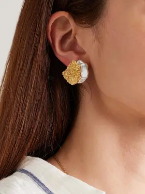 Pacharee Moss-plated Pearl Earrings