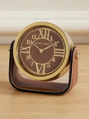Ralph Lauren Chelsea Clock Brennan Gold-tone And Leather Clock
