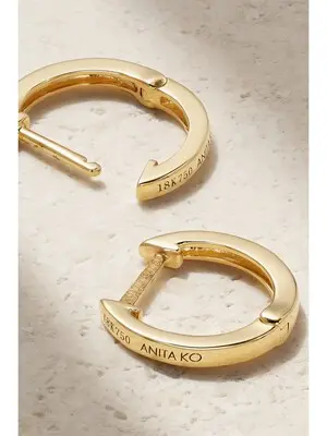 ANITA KO 18-karat Huggie Hoop Earrings