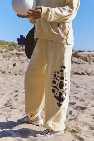 FREE PEOPLE Embroidered Slouchy Track Pants