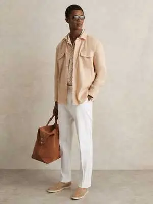REISS Eze Linen Twin-pocket Overshirt