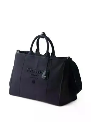 Prada Extra-large Cotton Canvas Tote Bag - Blue