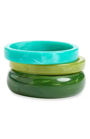 Nordstrom Set Of 3 Bangles - Green Multi