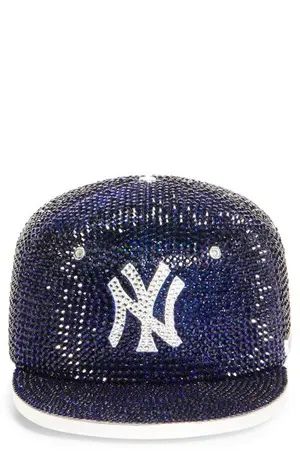 Judith Leiber Mlb™ New York Yankees Baseball Cap Clutch - Silver Dark Indigo Multi
