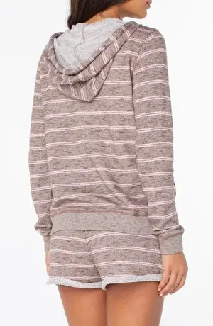 Roxy Striped Lightweight Zip Up Hoodie