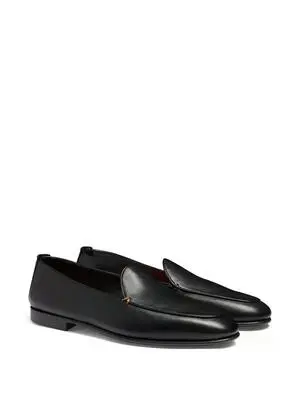 Santoni Leather Loafers - Black