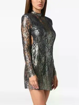 Philipp Plein Crystal Lace Mini Dress