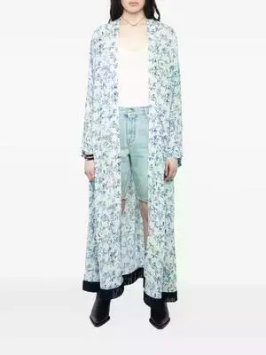 Zadig&Voltaire Long Sleeve Floral Print Coat