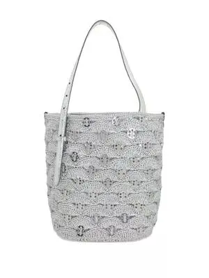 Rabanne Crochet Embellished Tote Bag - Silver