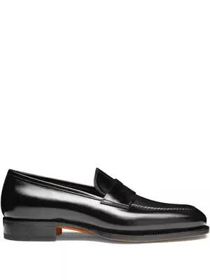 Santoni Leather Loafers - Black