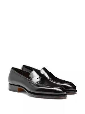 Santoni Leather Loafers - Black