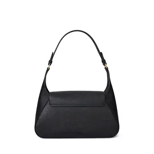 Ralph Lauren Crosshatch Medium Schylar Shoulder Bag - Black