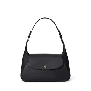 Ralph Lauren Crosshatch Medium Schylar Shoulder Bag - Black