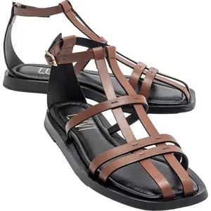 FOREVER & ALWAYS SHOES Odeil Leather Sandals - Cognac Brown Leather