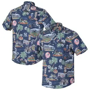 Reyn Spooner New York Yankees Scenic Tri-blend Button-down Shirt - Navy