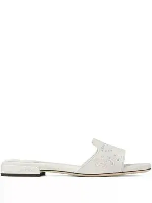 JIMMY CHOO Ariane Flat Sandals - White