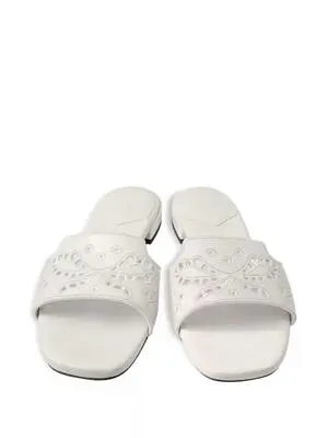 JIMMY CHOO Ariane Flat Sandals - White