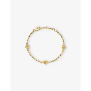 Astley Clarke 18ct Yellow Vermeil Heart Station Bracelet - Gold