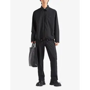 Prada Logo-embellished Stretch-woven Trousers