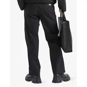 Prada Logo-embellished Stretch-woven Trousers