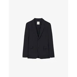 Sandro Lapel-collar Slim-fit Stretch Wool-blend Blazer