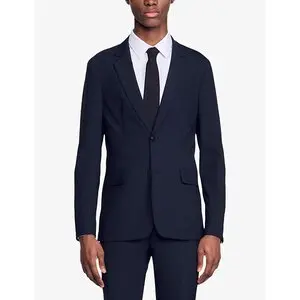 Sandro Lapel-collar Slim-fit Stretch Wool-blend Blazer