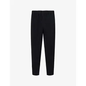 Issey Miyake Basics Straight-leg Pleated Knitted Trousers - Black