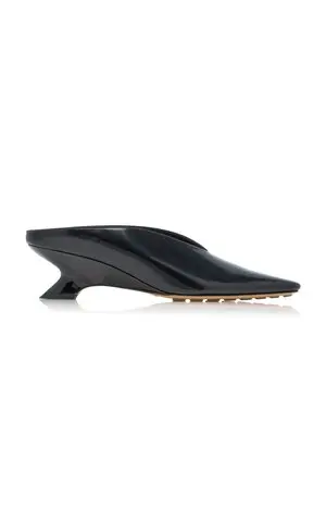 Bottega Veneta Bounty Patent Vinyl Mule Pumps - Black