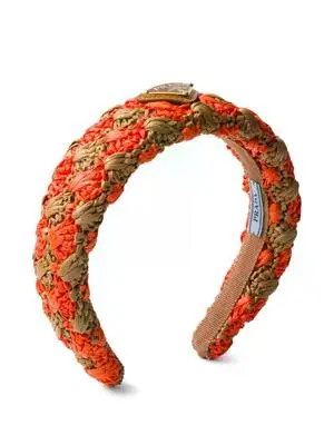 Prada Crochet-knit Headband - Orange