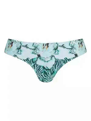 TEMPERLEY LONDON Liana Floral-print Bikini Bottom - Blue