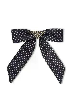 Prada Polka Dot Hair Bow - Blue