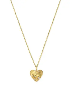 SYDNEY EVAN 14k Yellow Diamond Scatter Heart Pendant Necklace - Gold