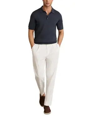 REISS Merino Wool Polo Shirt - Midnight Navy