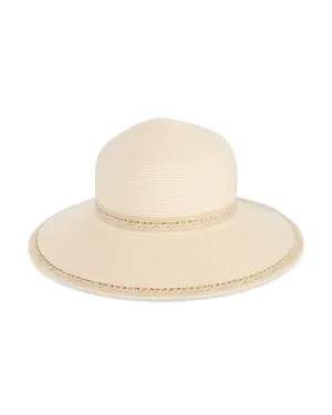 V. Fraas Woven Trim Wide Brim Sun Hat