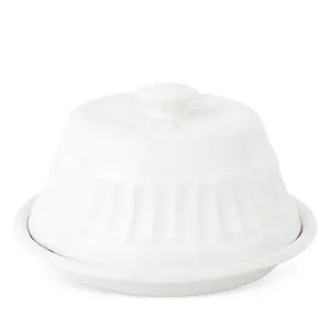 VIETRI Pietra Serena Butter Dish - White