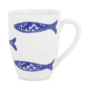 VIETRI Santorini Minnows Mug - White