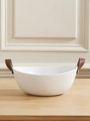 Ralph Lauren Wyatt Porcelain And Leather Salad Bowl - White