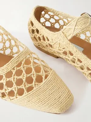 EMME PARSONS Tramonto Raffia Mary Jane Ballet Flats - Neutrals