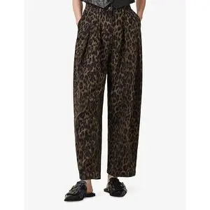 ALLSAINTS Becca Leopard-print Denim Trousers