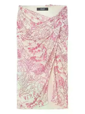 Versace Draped Midi Skirt - Pink