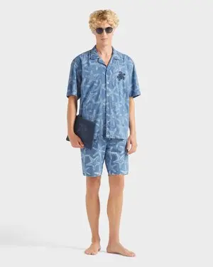 Vilebrequin Denim Shirt Printed Starfish Light Shirt Graniers
