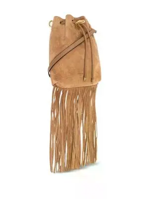JIMMY CHOO Mini Bon Bon Fringe Bucket Bag