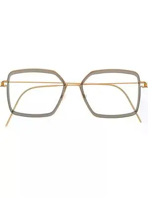LINDBERG Square-frame Optical Glasses - Gold